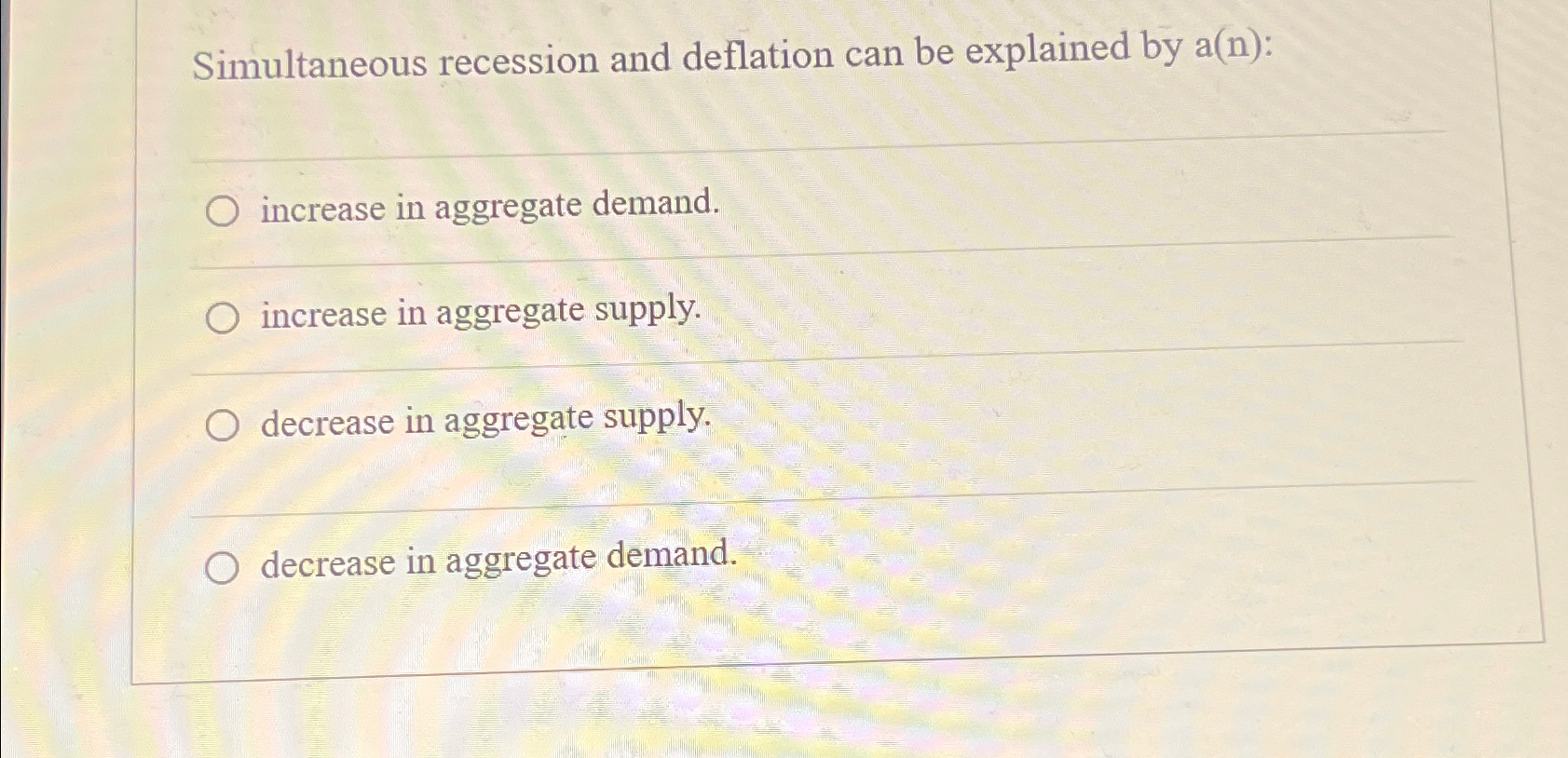 Solved Simultaneous recession and deflation can be explained | Chegg.com