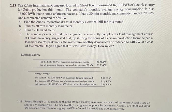 Solved 2.1 Use the data given in Table 2.1 and assume that | Chegg.com