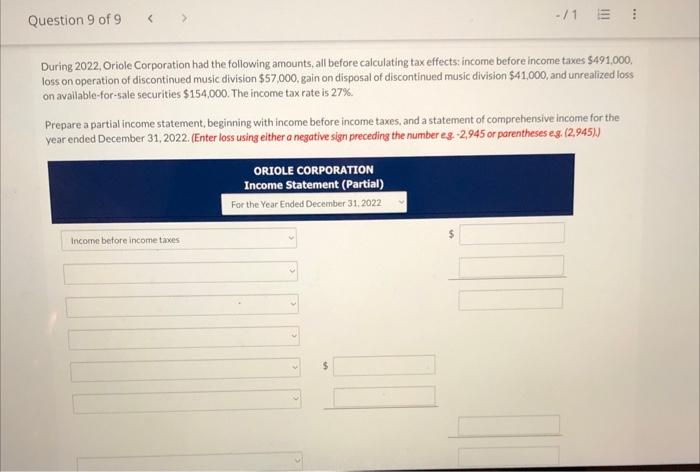 Solved During 2022, Oriole Corporation had the following | Chegg.com