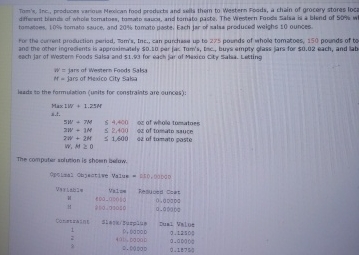 Solved Tam'k, Inc, producas various Mecican fosd preduct and | Chegg.com
