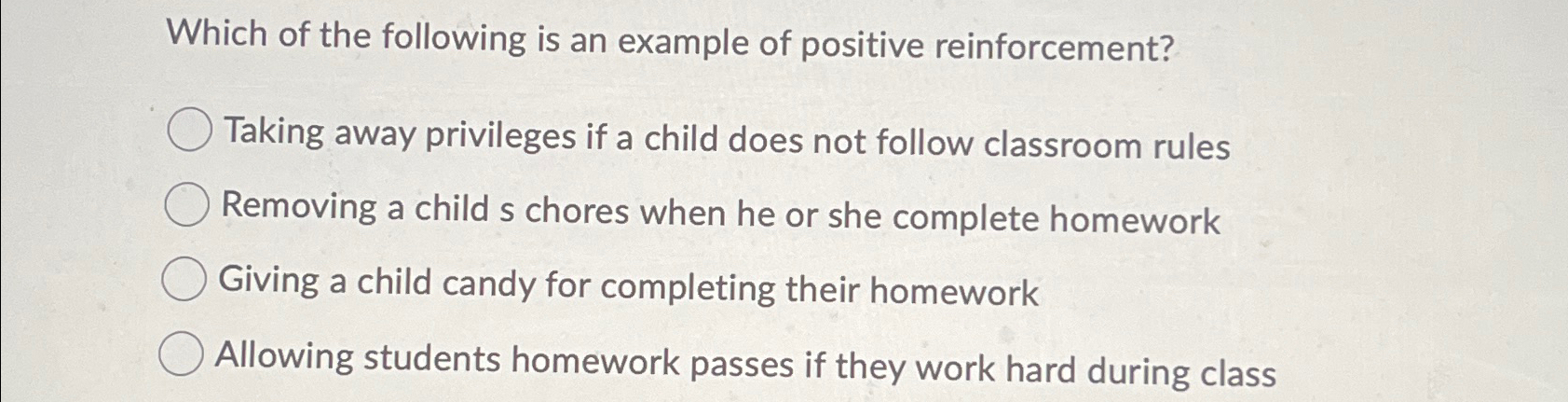 Solved Which of the following is an example of positive | Chegg.com