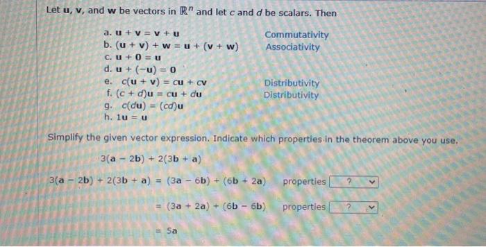 Solved Let u, v, and w be vectors in R Solved Let u, v, and w be vectors in R
