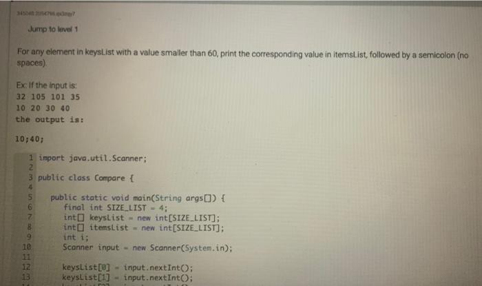 Solved 350 Jump to level 1 For any element in keysList with | Chegg.com