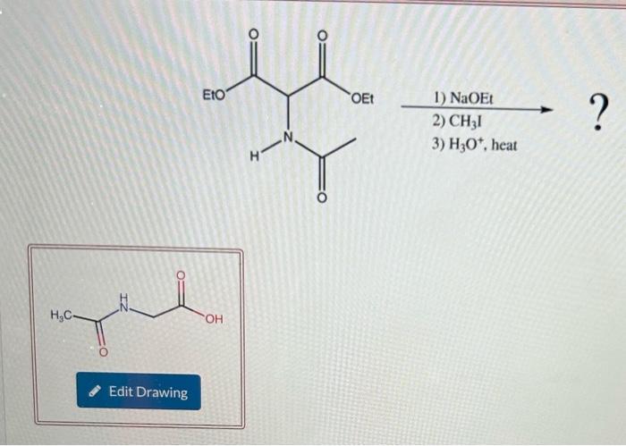 Solved 1) NH4Cl,NaCN 2) H3O+ Draw Your Solution1) NaOEt 3) | Chegg.com