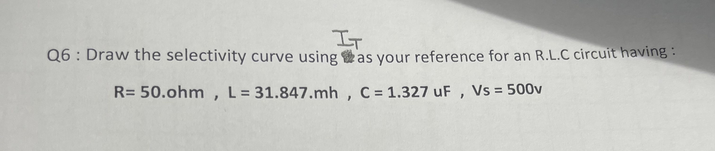 Solved Q6 ﻿: Draw the selectivity curve using | Chegg.com