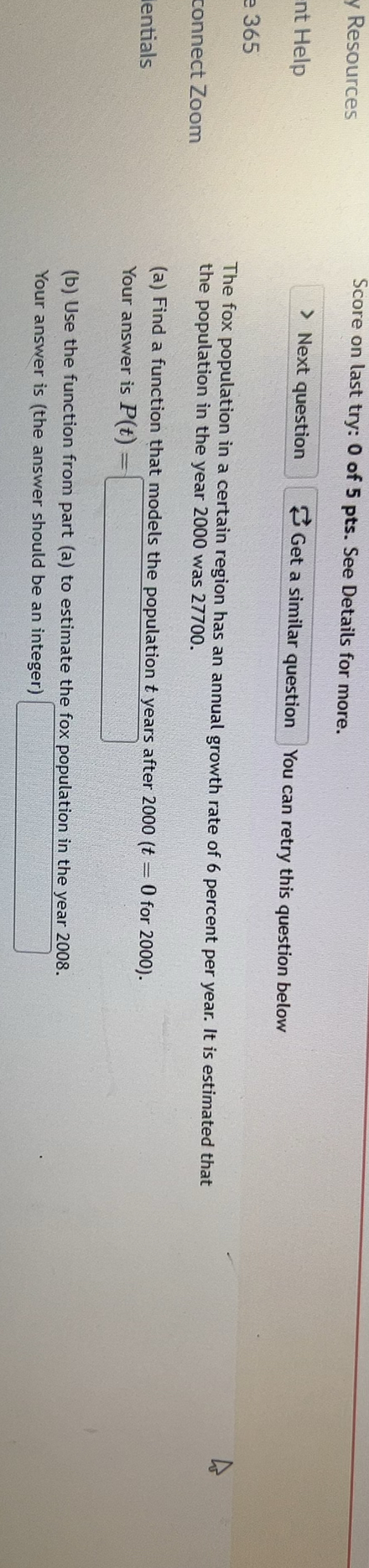 Solved ResourcesScore on last try: 0 ﻿of 5 ﻿pts. ﻿See | Chegg.com