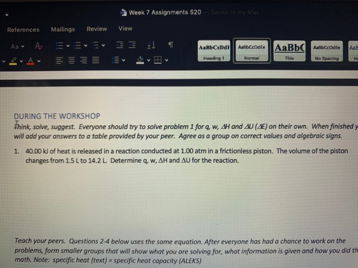 Solved Week 7 Assignments S20 Saved to my Mac View | Chegg.com