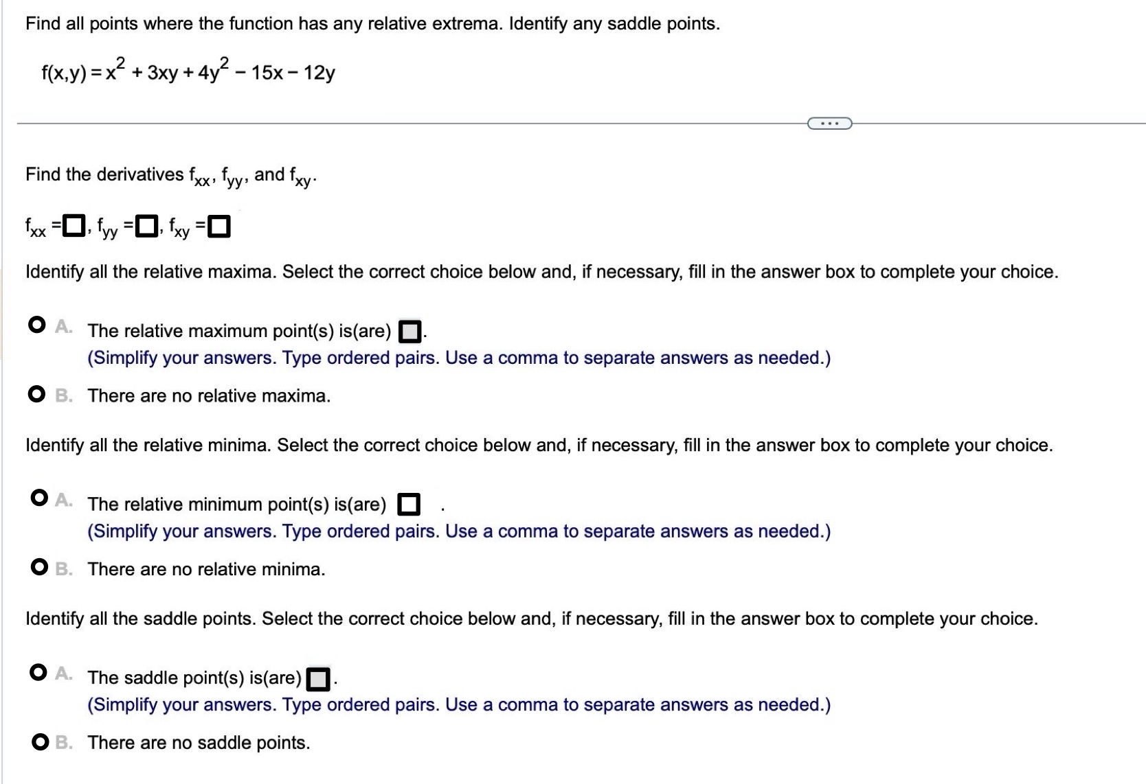 Solved Find all points where the function has any relative | Chegg.com