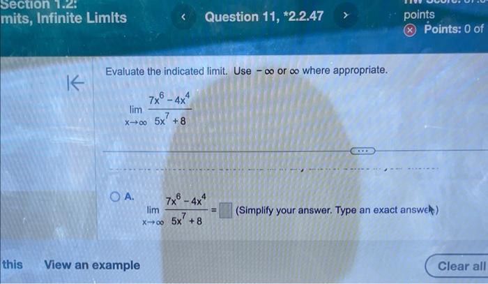Solved Evaluate the indicated limit. Use −∞ or ∞ where | Chegg.com