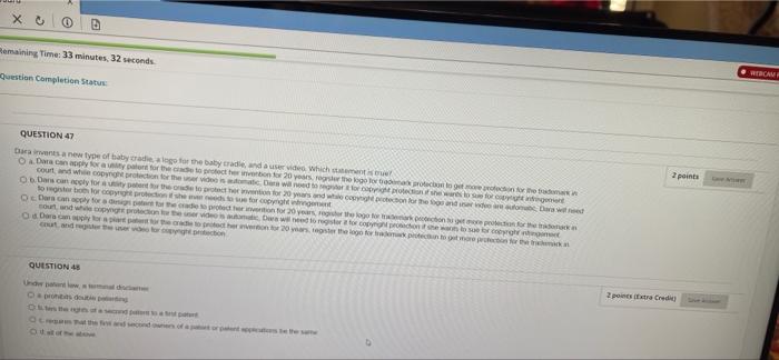 хо Remaining Time: 33 minutes, 32 seconds Question | Chegg.com