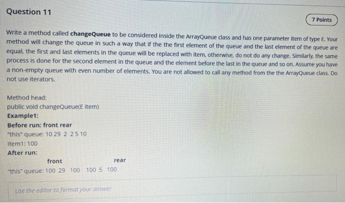 Solved Question 11 7 Points Write a method called | Chegg.com