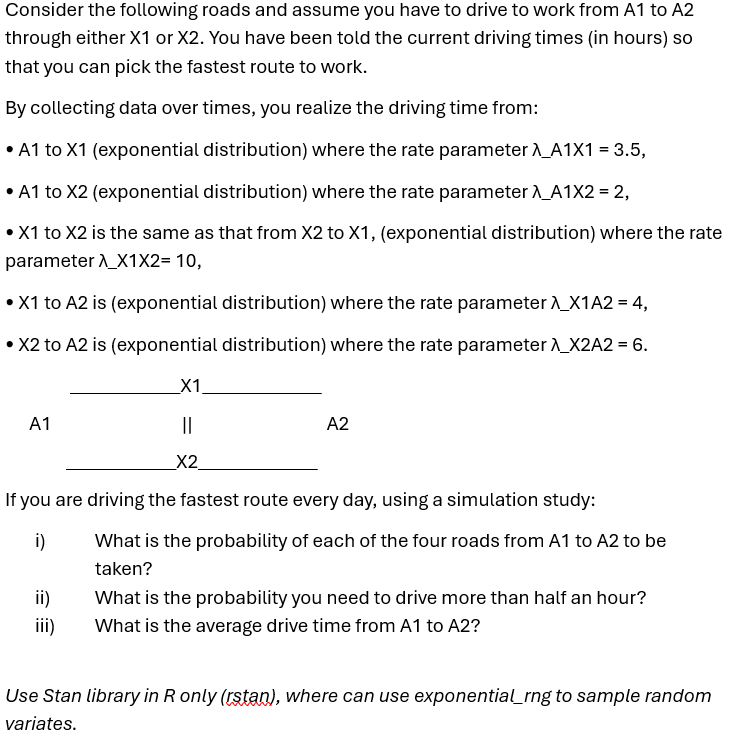 Solved Consider the following roads and assume you have to | Chegg.com