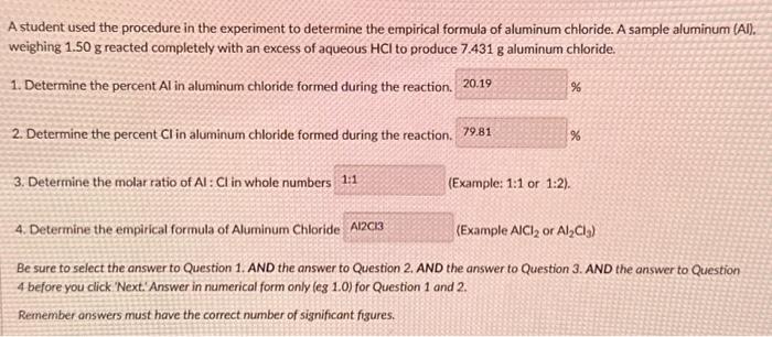Solved A student used the procedure in the experiment to | Chegg.com