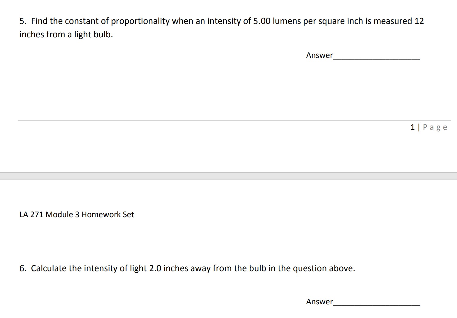 Solved Find the constant of proportionality when an | Chegg.com