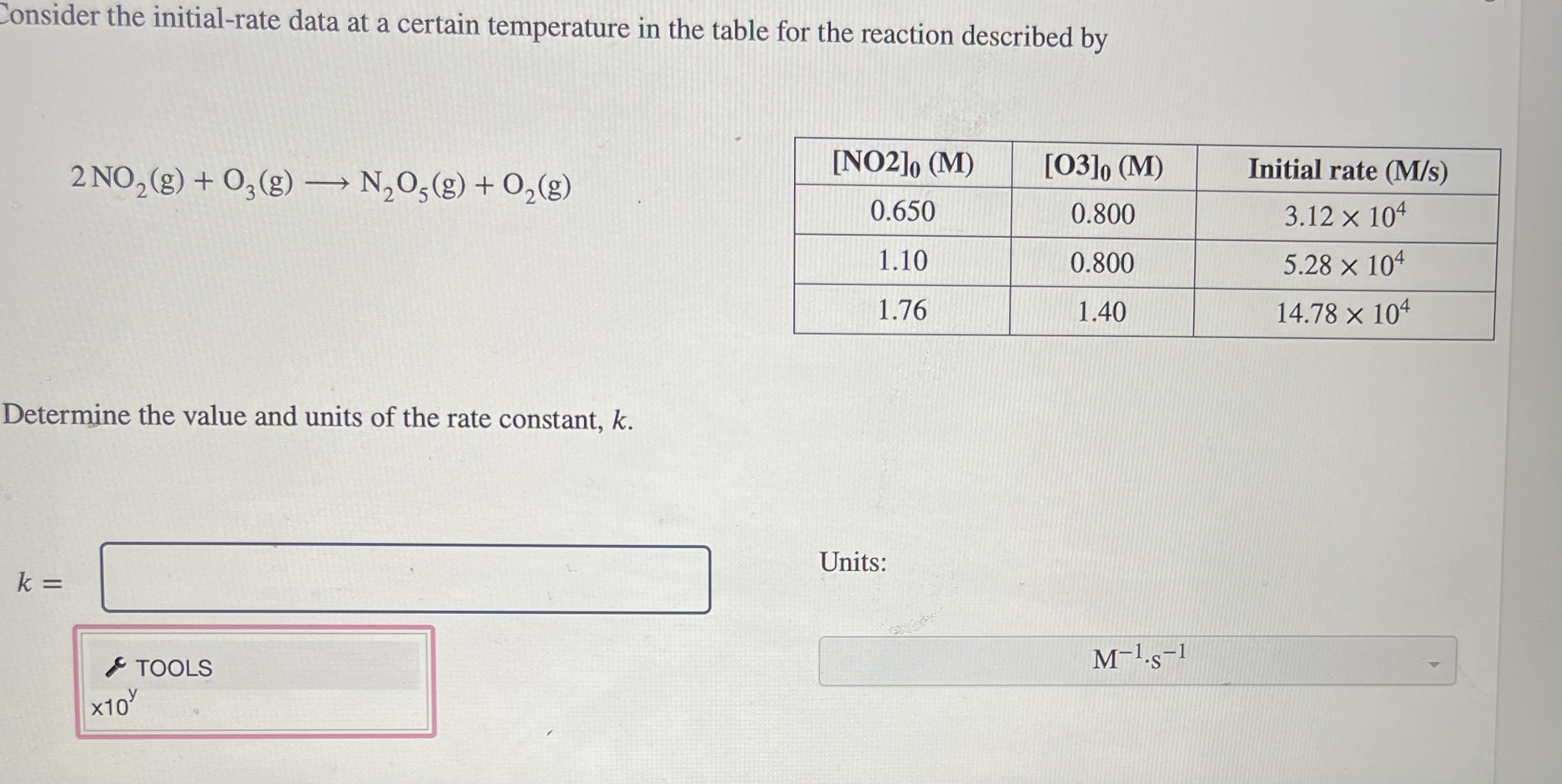 Solved Consider the initial-rate data at a certain | Chegg.com