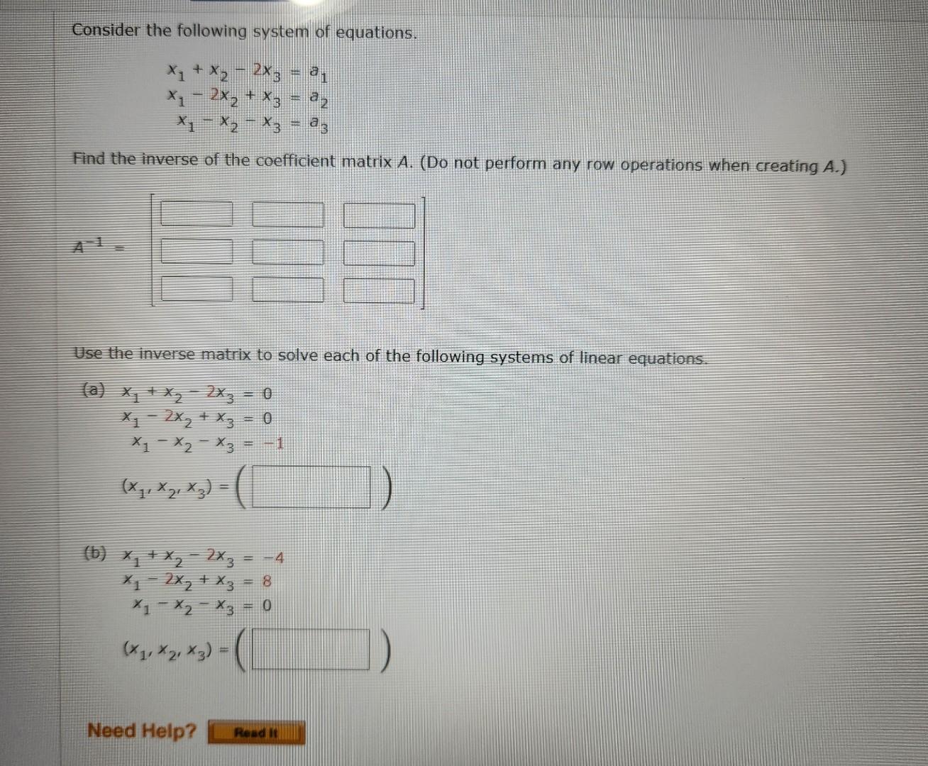 Solved Consider the following system of equations. | Chegg.com