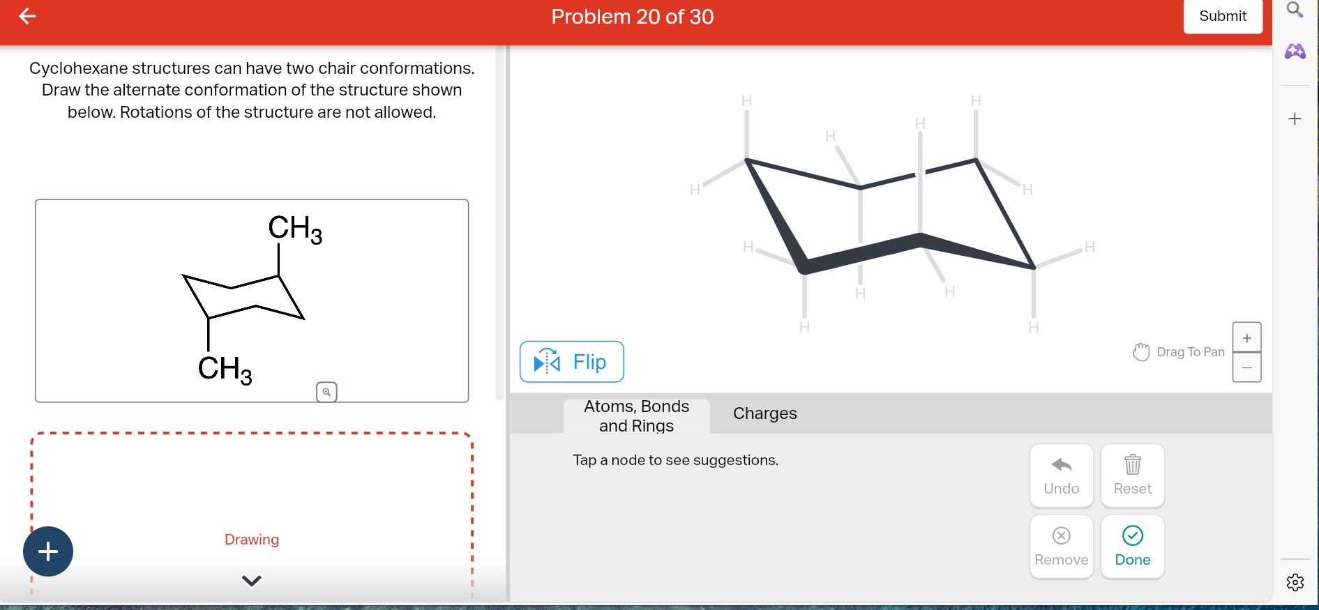 Solved Problem 20 ﻿of 30SubmitCyclohexane structures can | Chegg.com