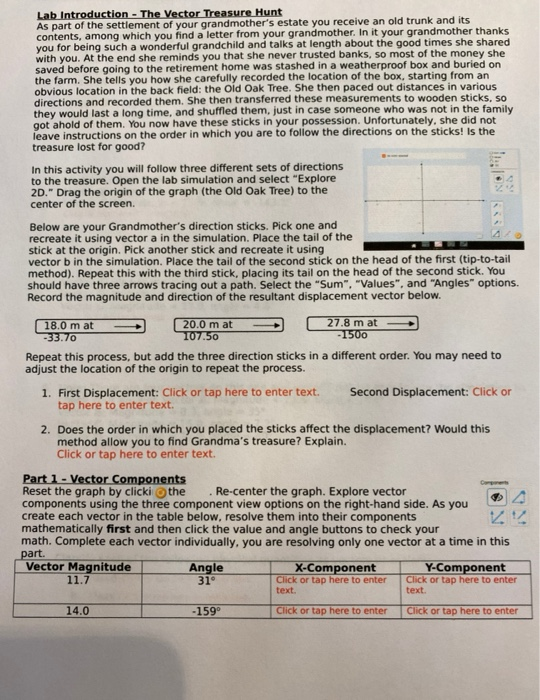 Solved Lab Introduction - The Vector Treasure Hunt As part | Chegg.com