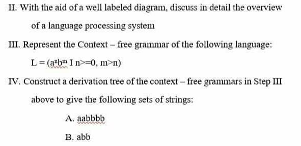 Solved II. With the aid of a well labeled diagram, discuss | Chegg.com