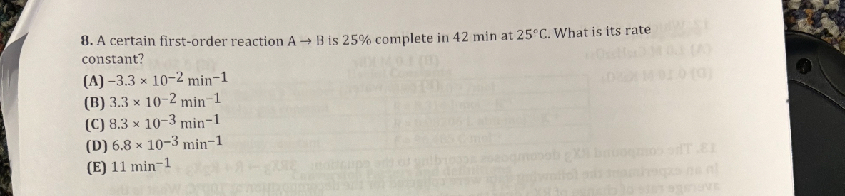 Solved A certain first-order reaction A→B ﻿is 25% ﻿complete | Chegg.com