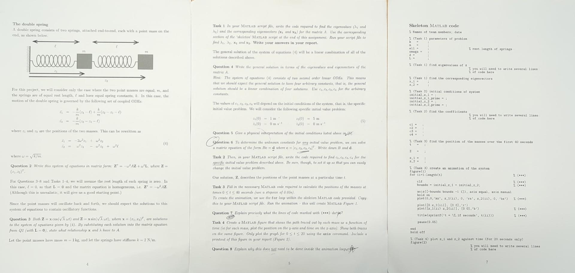 Solved The double springA double spring consists of two | Chegg.com