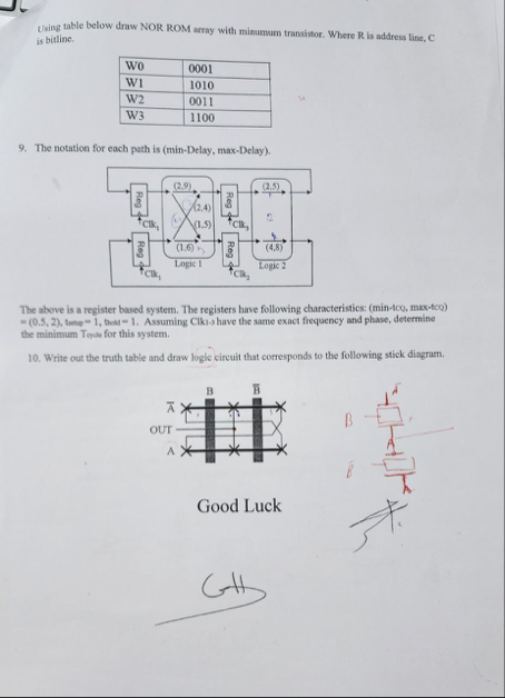 Using table below draw NOR ROM array with minumum | Chegg.com
