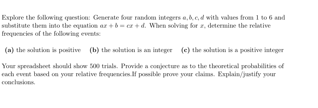 Solved Explore the following question: Generate four random | Chegg.com