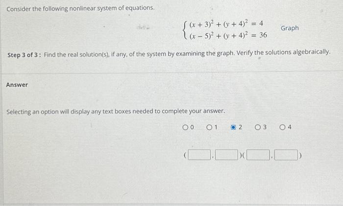 Solved Consider the following nonlinear system of equations. | Chegg.com
