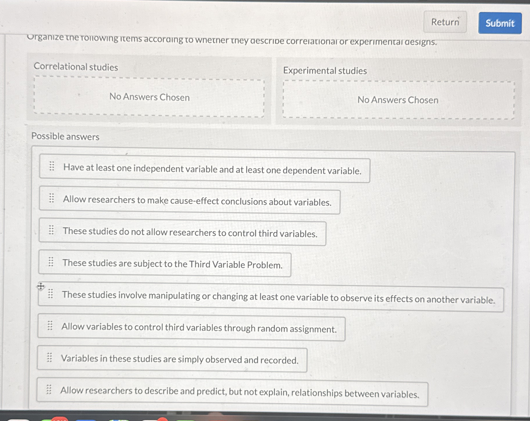 Solved Organize the rollowing items accoraing to wnetner | Chegg.com