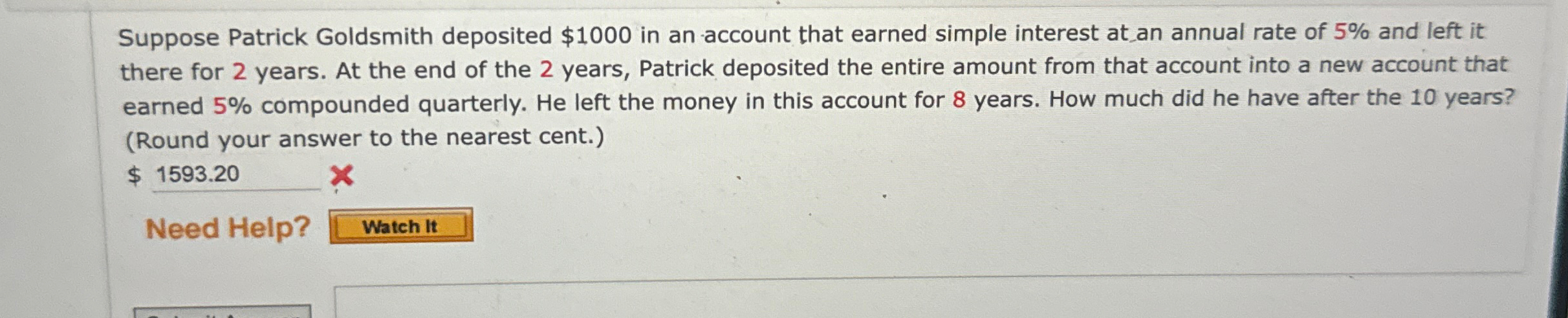 Solved Suppose Patrick Goldsmith deposited $1000 ﻿in an | Chegg.com