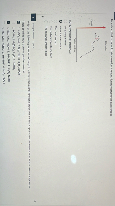 Solved For radical chlorination, which structure does the | Chegg.com