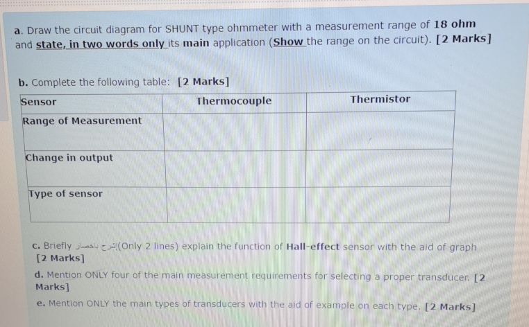 Solved a. ﻿Draw the circuit diagram for SHUNT type ohmmeter | Chegg.com