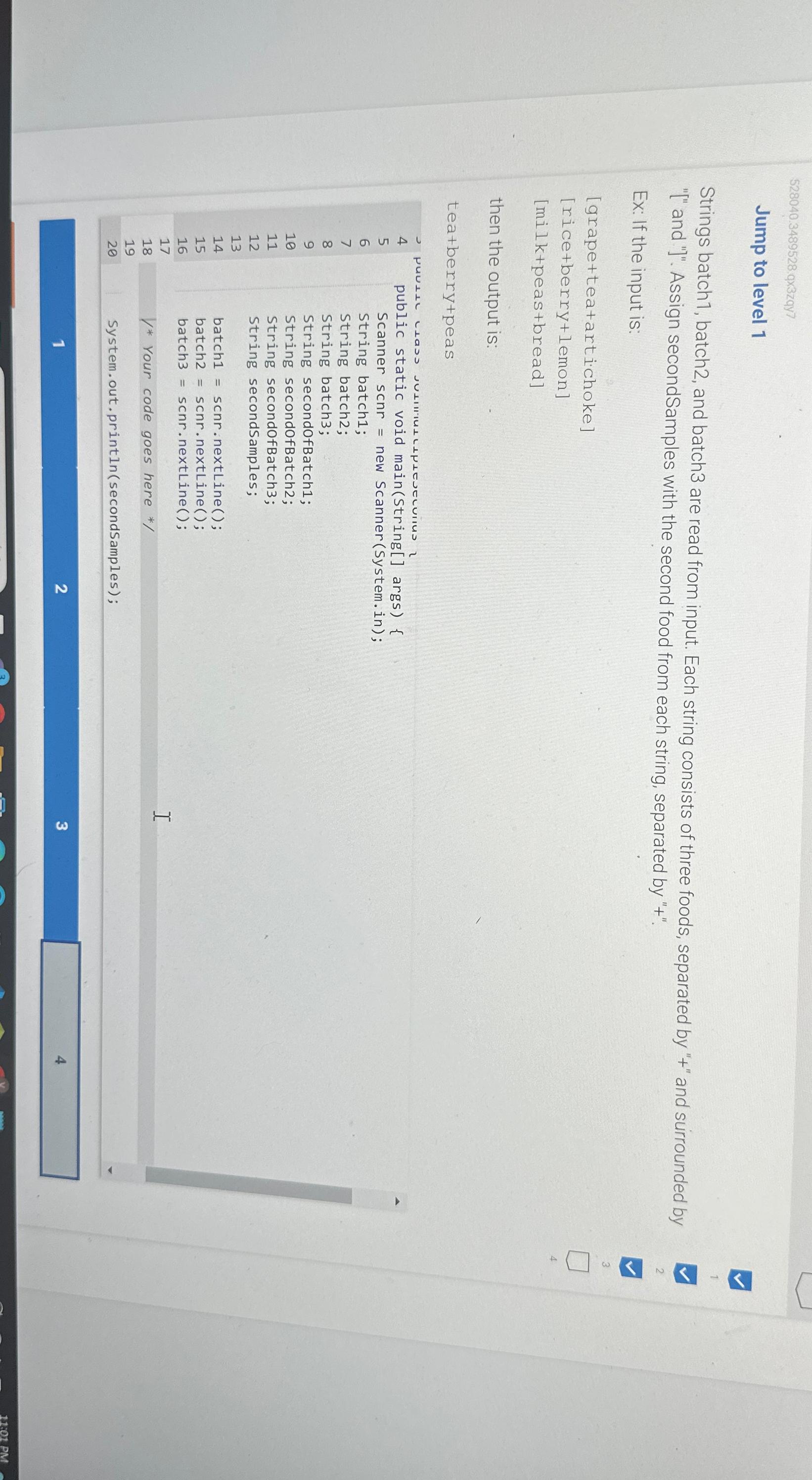 Solved 528040.3489528.q×3zqy7Jump to level 1Strings batch1, | Chegg.com