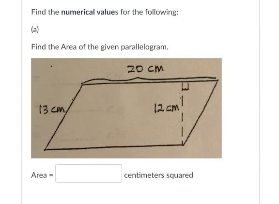 Solved Find the numerical values for the following: (a) Find | Chegg.com
