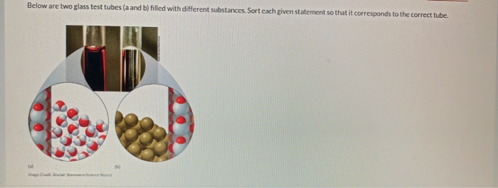 Solved Below are two glass test tubes (a and b) filled with | Chegg.com