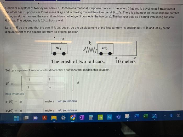 Solved Consider a system of two toy rail cars (i.e., | Chegg.com