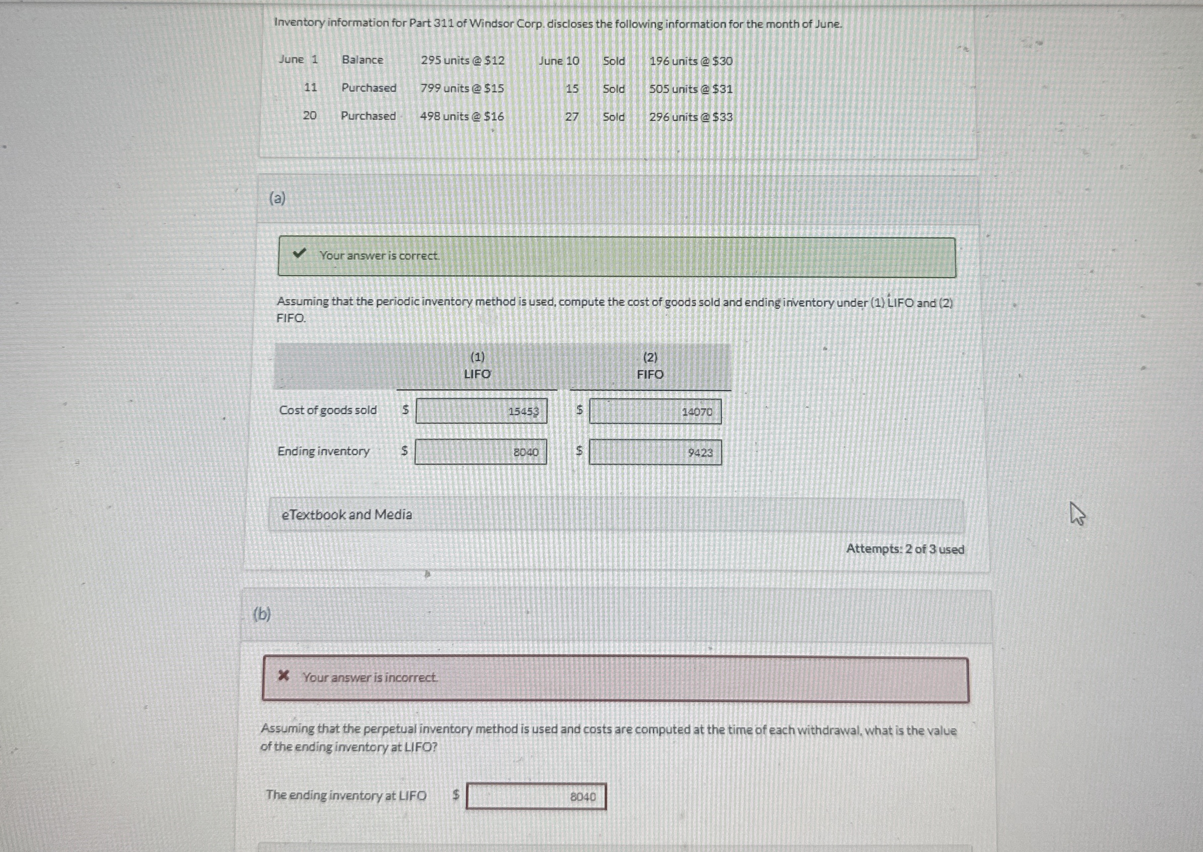 Solved (a)Your answer is correct.Assuming that the periodic | Chegg.com