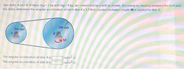 Solved Two disks A and B, of mass ma= 2 kg and mg= 4 kg, are | Chegg.com