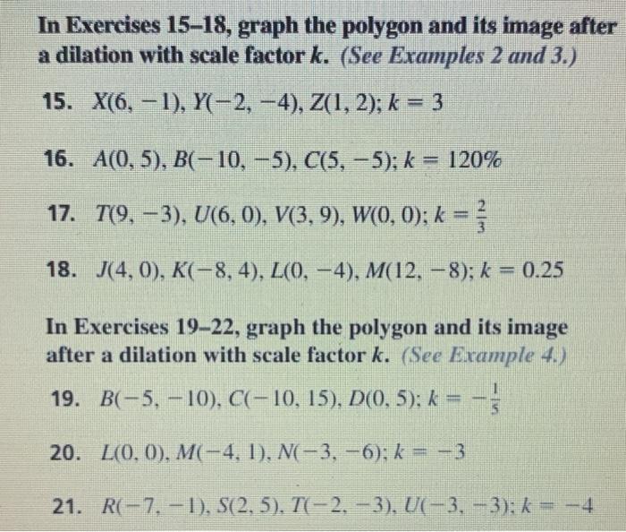 Solved In Exercises 15–18, graph the polygon and its image | Chegg.com
