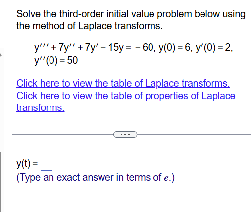 Solved Solve the third-order initial value problem below | Chegg.com