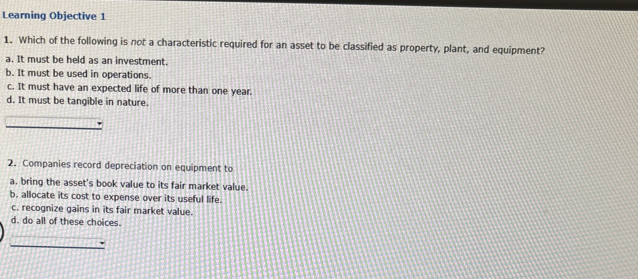 Solved Learning Objective 1which Of The Following Is Not A 9252