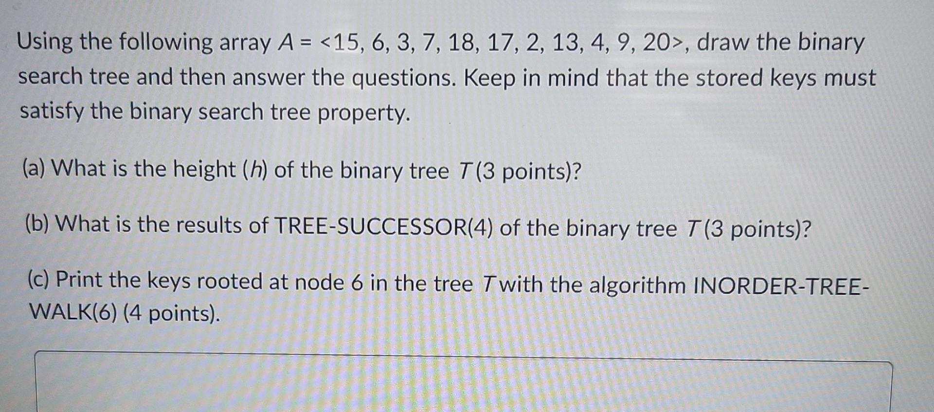 Solved Using the following array | Chegg.com