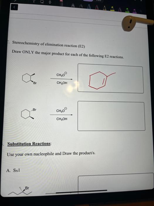 Solved Stereochemistry of elimination reaction (E2) Draw | Chegg.com