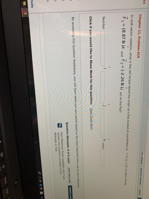 Solved ES BACK FULL SCREEN PRINTER VERSION Chapter 11, | Chegg.com