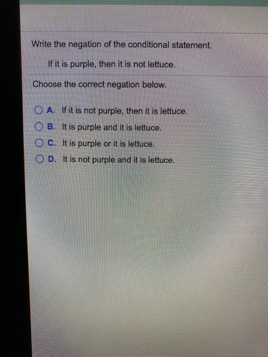 Solved Write the negation of the conditional statement. If | Chegg.com