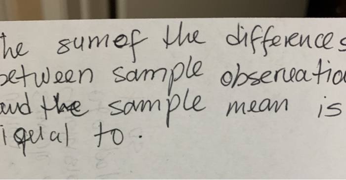 Solved he sum of the difference. between sample obseruatice | Chegg.com