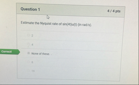 Solved Question 14/4 ﻿ptsEstimate the Nyquist rate of in | Chegg.com