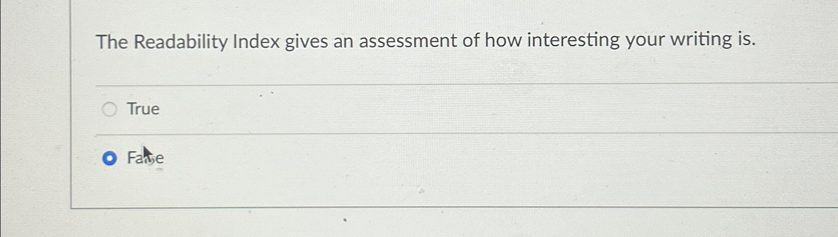 Solved The Readability Index gives an assessment of how | Chegg.com