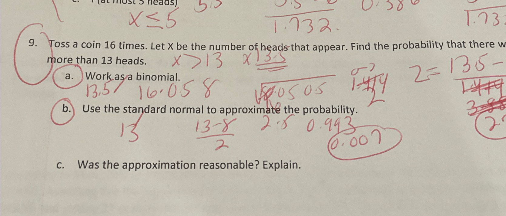 Solved Toss a coin 16 ﻿times. Let x ﻿be the number of heads | Chegg.com