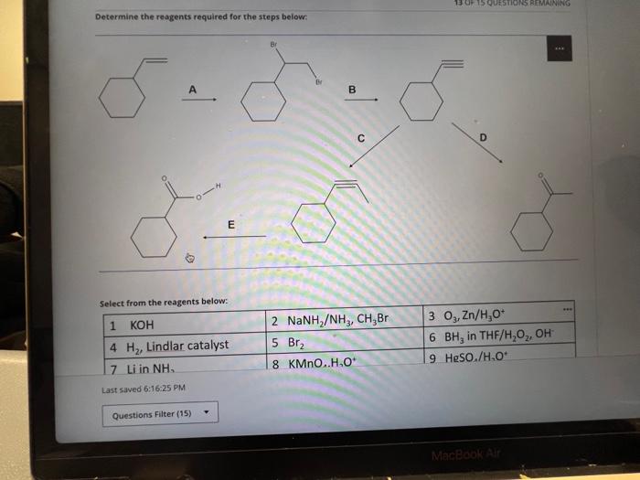 Solved Determine the reagents required for the steps below: | Chegg.com